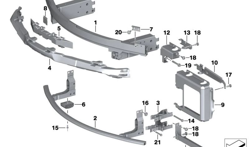 OEM support plate 51117480784 for BMW Z4 G29. Original BMW spare.