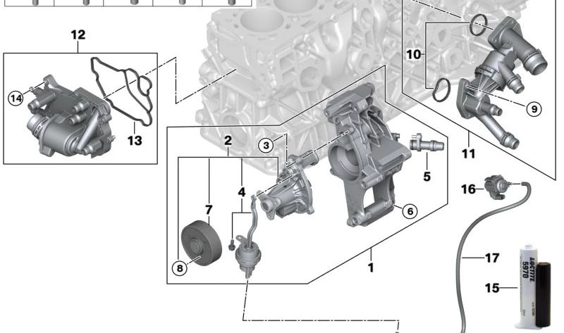 OEM water pump 11518582740 for BMW G20, G21, G30, G31, G3...