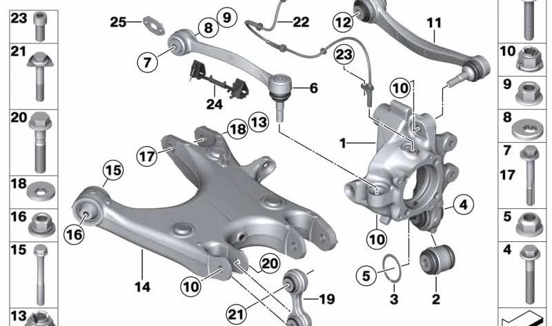 Left rear suspension arm OEM 33322284133 for BMW F10, F06...