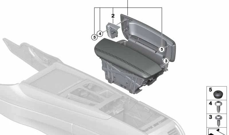 Front Center Leather Armrest for BMW X5 F15, X6 F16 (OEM ...