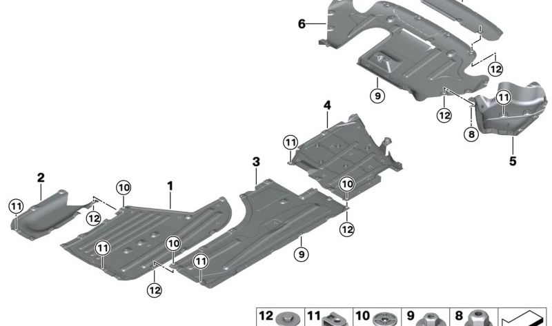 Rear diffuser OEM 51757428190 for BMW G20, G21, G22. Orig...