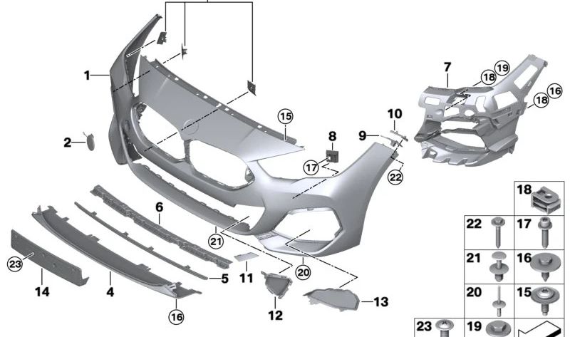 License Plate Base for BMW 2 Series F44 (OEM 51139464583). Genuine BMW