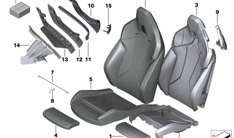 OEM right backup foam 52109460866 for BMW G29. Original BMW.