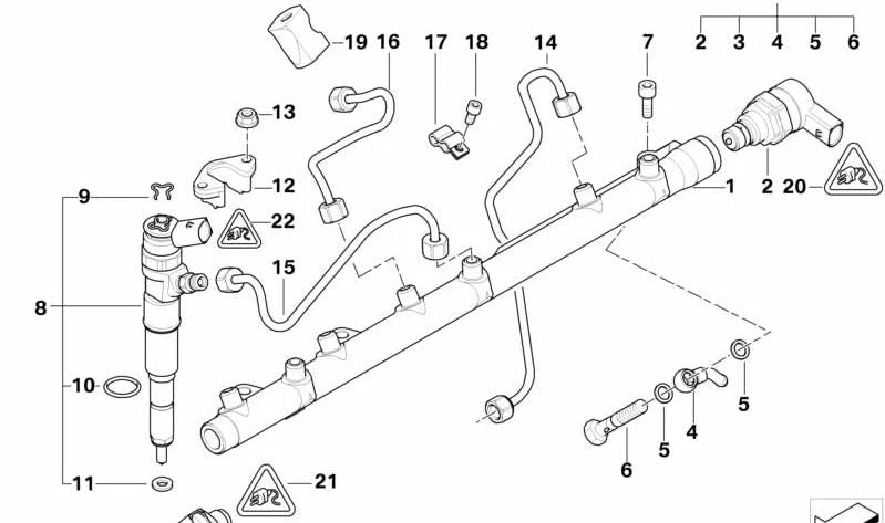 OEM fuel pressure accumulator 13537805726 for BMW E46, E6...