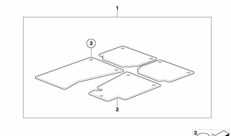 Velvet mat in driver side OEM 51479117354 for BMW E63, E6...