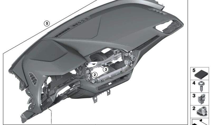 HUD and gray seam dashboard OEM 51456969617 for BMW F40, F44. Original